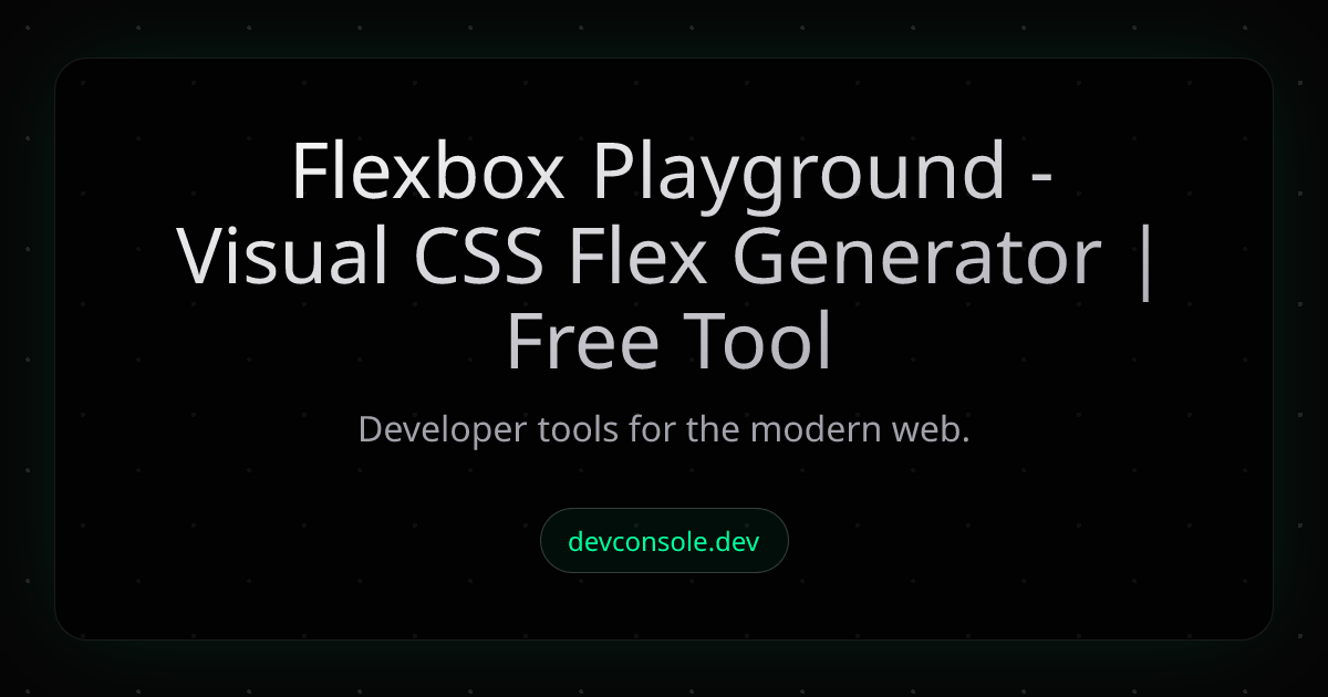 Flexbox Playground - Visual CSS Flex Generator | Free Tool